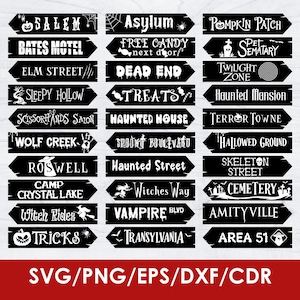 Spooky Halloween Direction Signs SVG Bundle (digital Download) - Etsy