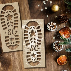 Santa Footprint Svg, DIY, Santa Clause Footprint Stencil, Santa ...