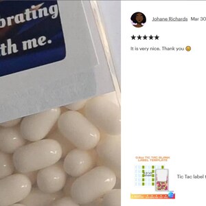 Tic Tac Label Template, 0.6oz, Tic Tac Blank Wrapper, Custom, Party ...