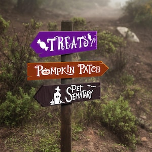 Spooky Halloween Direction Signs SVG Bundle (digital Download) - Etsy