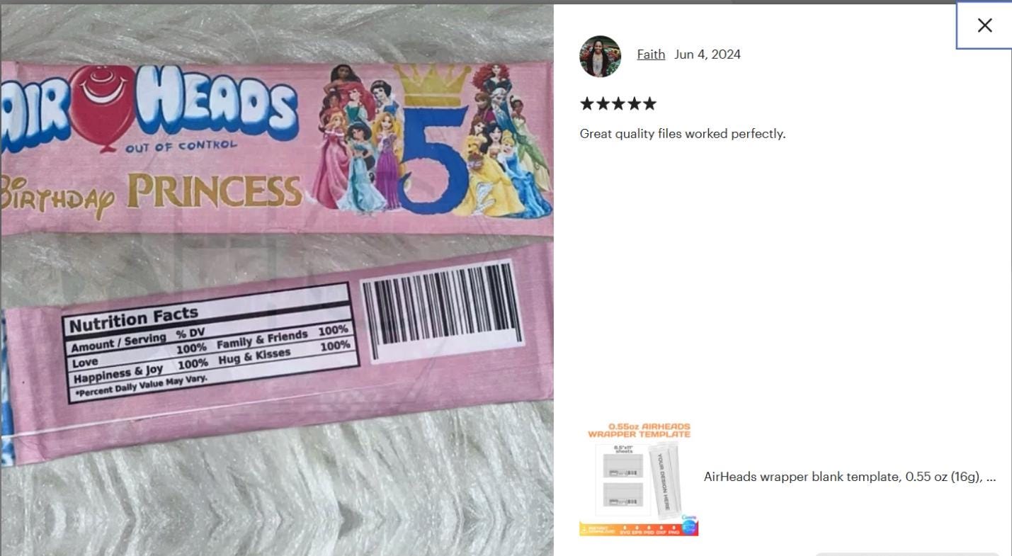 Airheads Wrapper Blank Template, BUNDLE, 0.4oz + 0.55 Oz, DIY, Custom ...