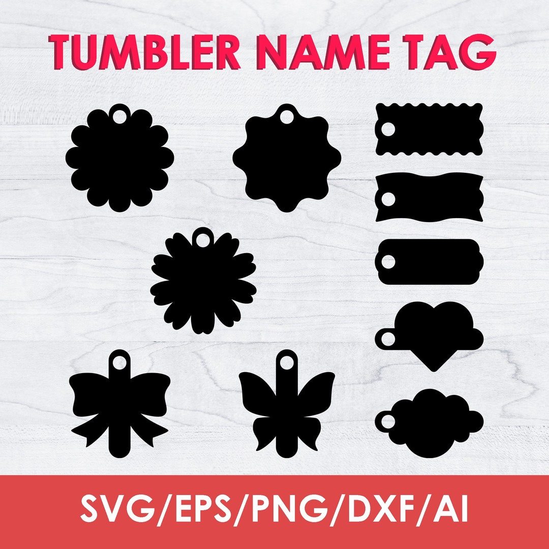 10 Tumbler Topper Lid Name Tag Svg, BUNDLE, Laser Cut File, 4 Sizes ...