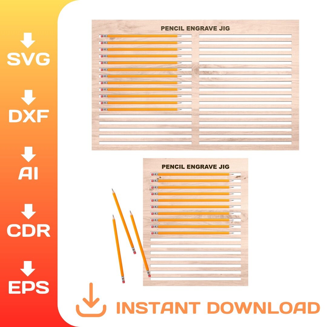 Pencil Jig Svg BUNDLE, Laser Ready, Cricut, Glowforge, Cut Laser File ...