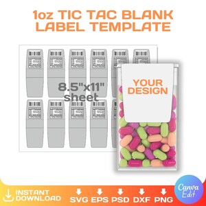 Tic Tac Labels - Etsy