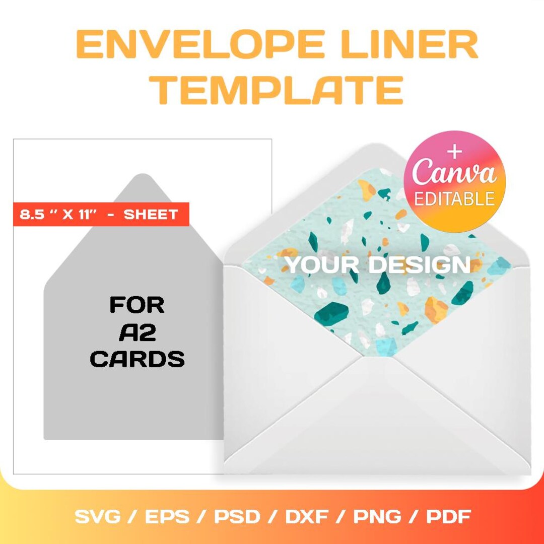 A2 Envelope Liner Blank Template, Editable, Svg, Cricut, Png, Canva ...