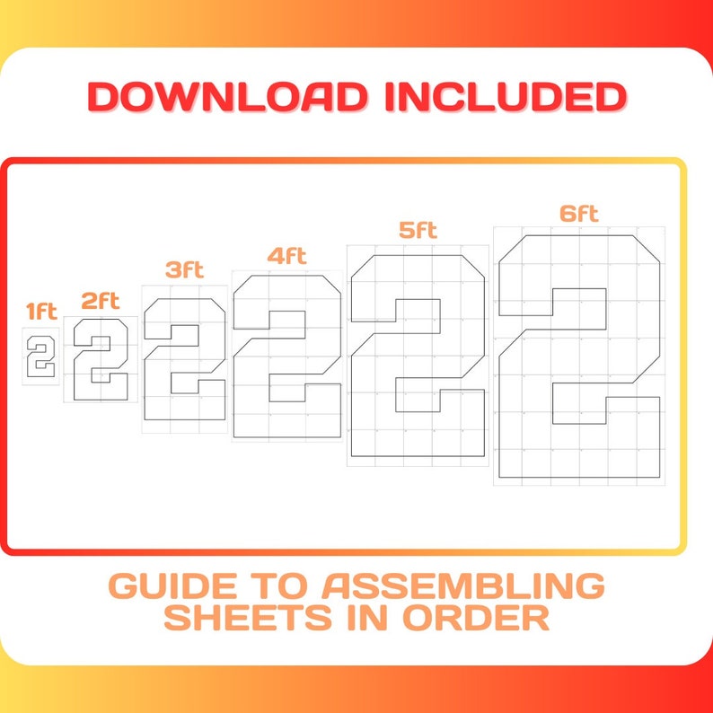 Mosaic Balloon Number Template: Square Frame, Cut & Trace (PDF) - Etsy