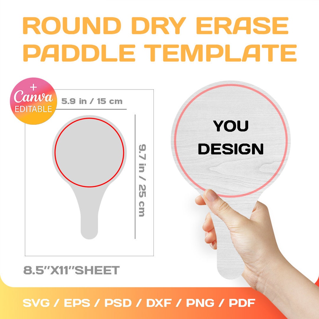 Round Dry Erase Answer Paddle Board Blank Template, Circle, Svg, Cricut ...