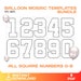 Mosaic Balloon Number Template: Square Frame, Cut & Trace (PDF) - Etsy