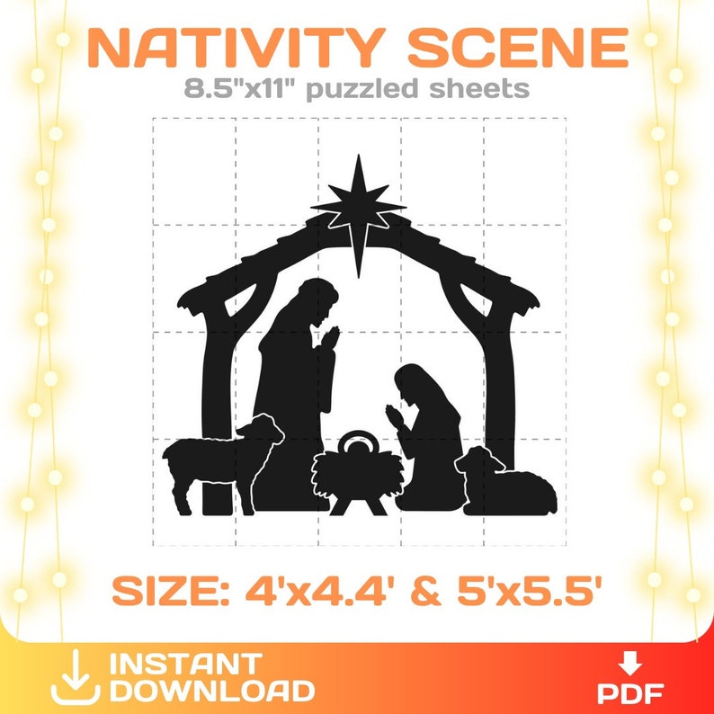 Nativity Scene Lawn Decor, Multilayered Stencil Template, DIY ...