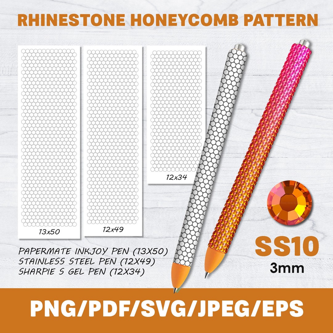 Rhinestone Pen Pattern, Bundle, Rhinestone Pen Blank Templates, SS10 ...