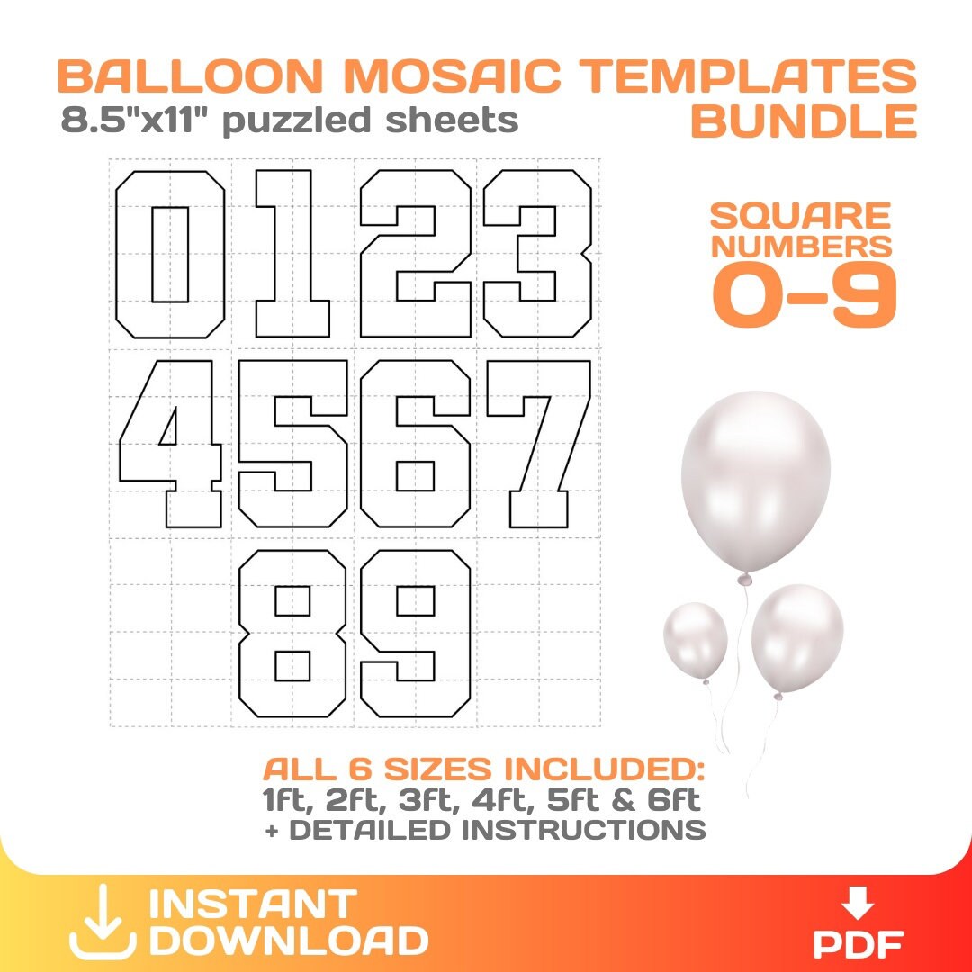 Sport Numbers Mosaic From Balloons, Bundle, Marquee Number Template ...