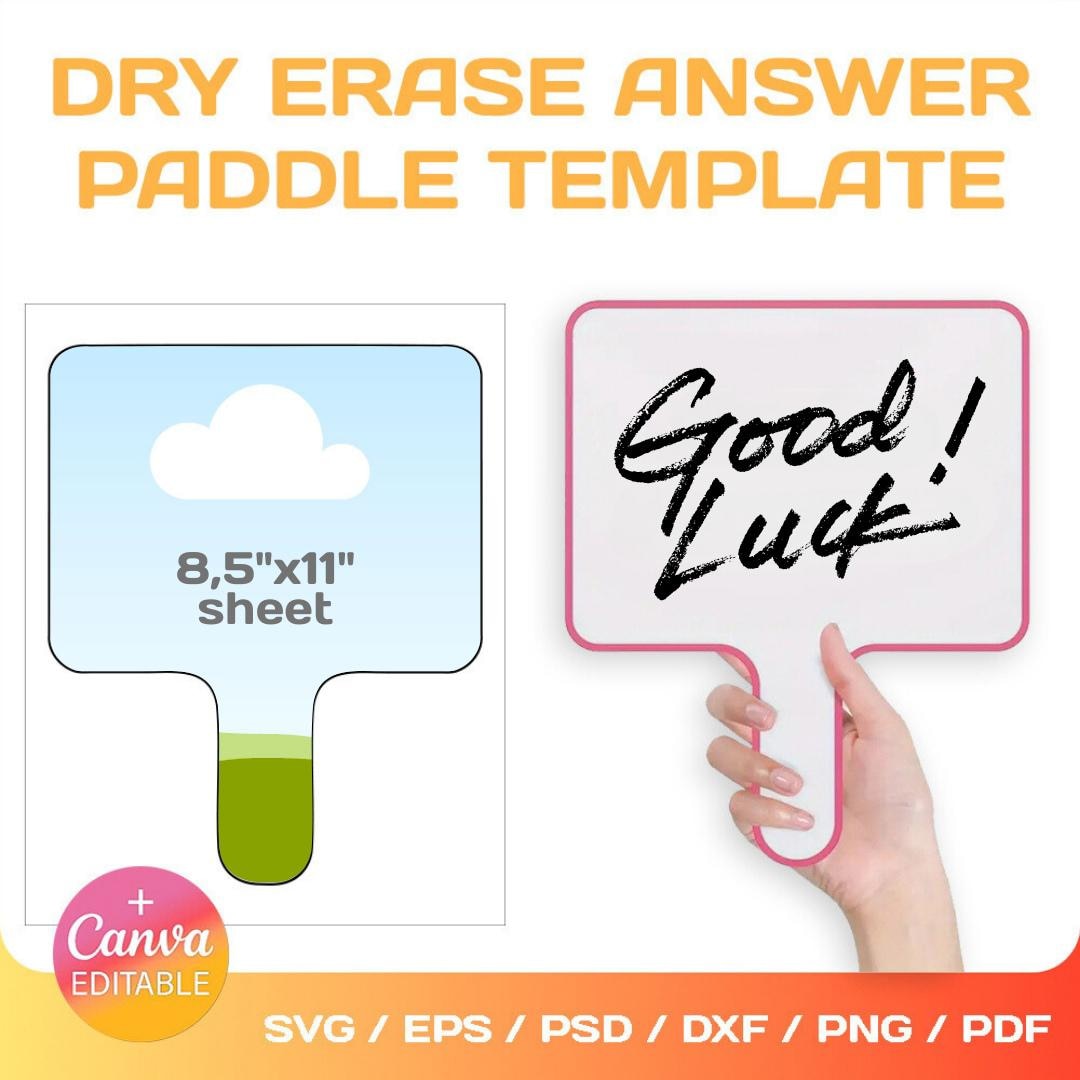 Dry Erase Answer Paddle Template, Paddle Board Blank Template ...