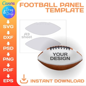 Football Panel Template, DIY Custom Photo Ball Wrap, Football Ball ...