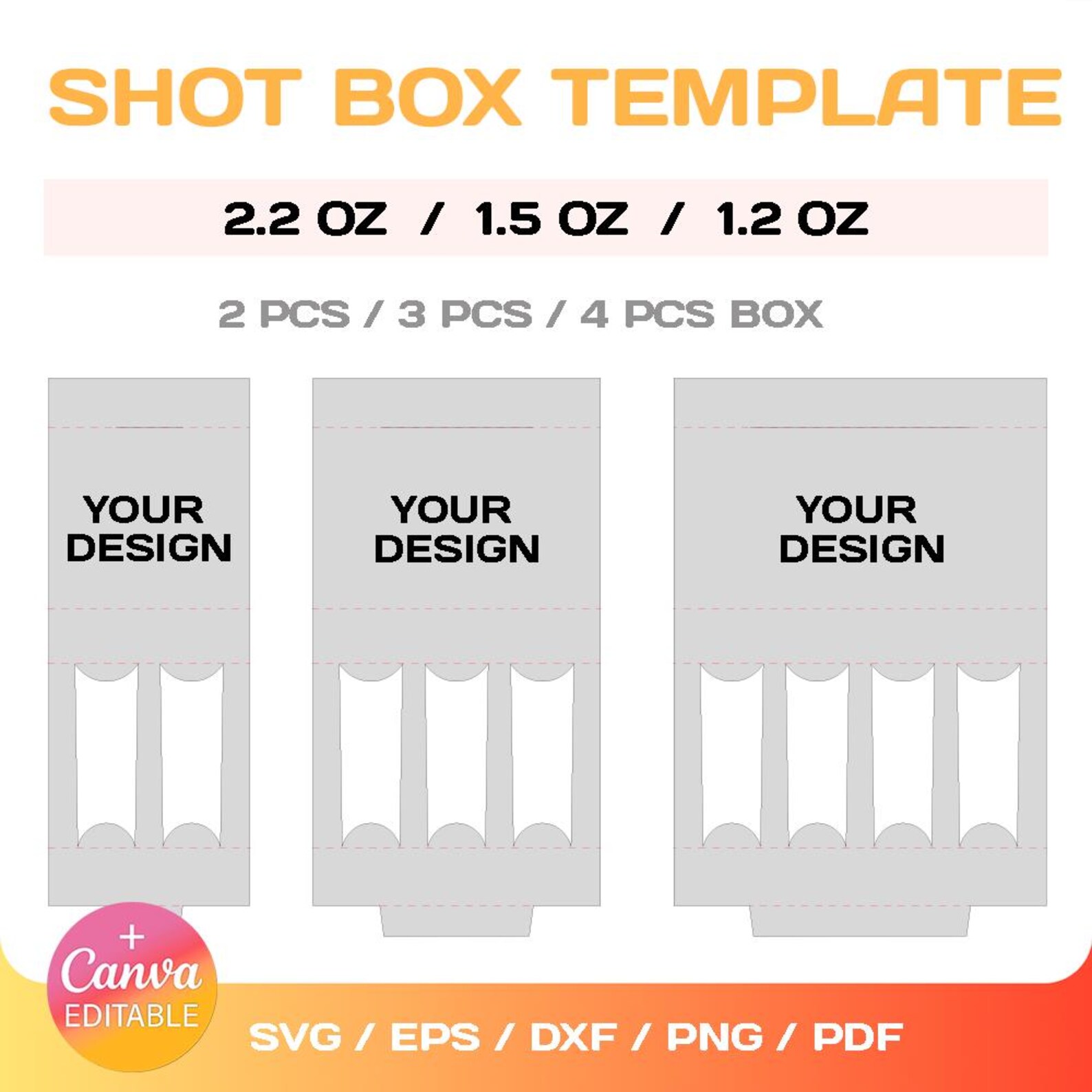 Shot Glass Box Template Bundle: DIY SVG PNG (instant Download) - Etsy