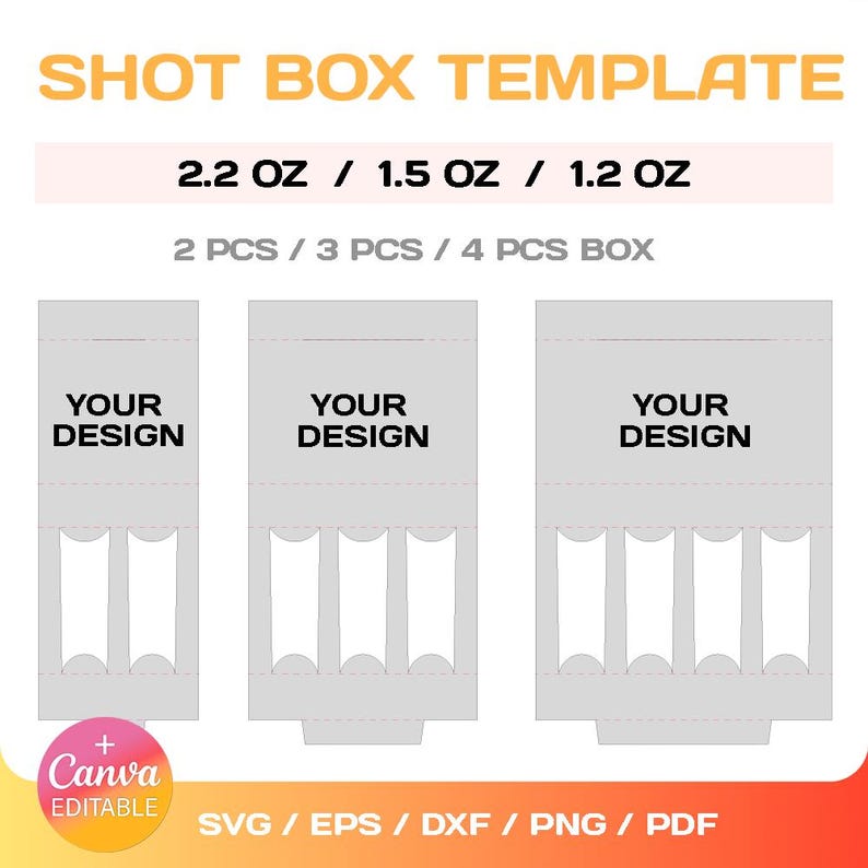 Shot Glass Box Template Bundle: DIY SVG PNG (instant Download) - Etsy