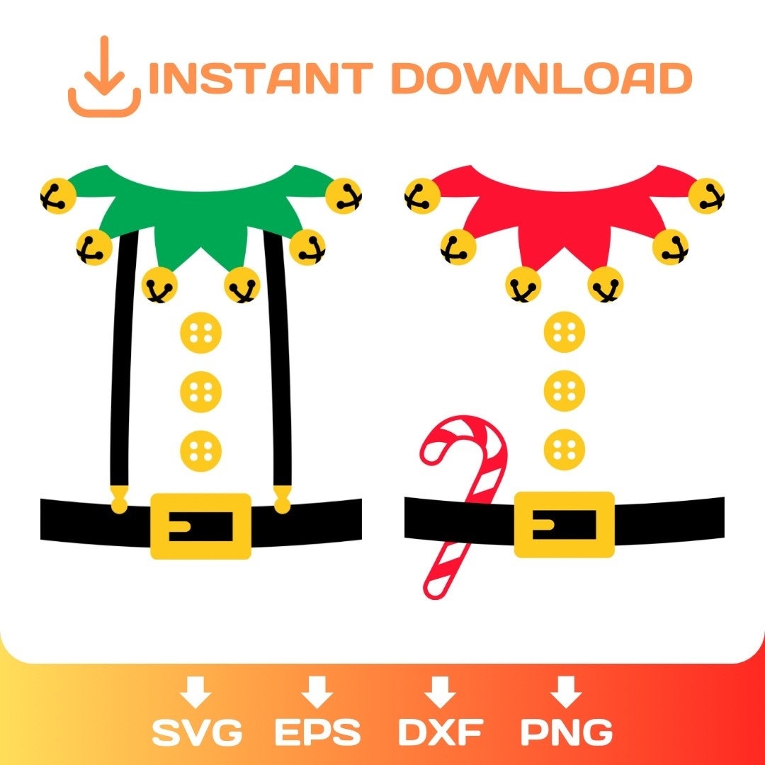 Christmas Elf Costume SVG, Elf Shirt, PNG, Elf Suit, Elf Outfit Svg ...