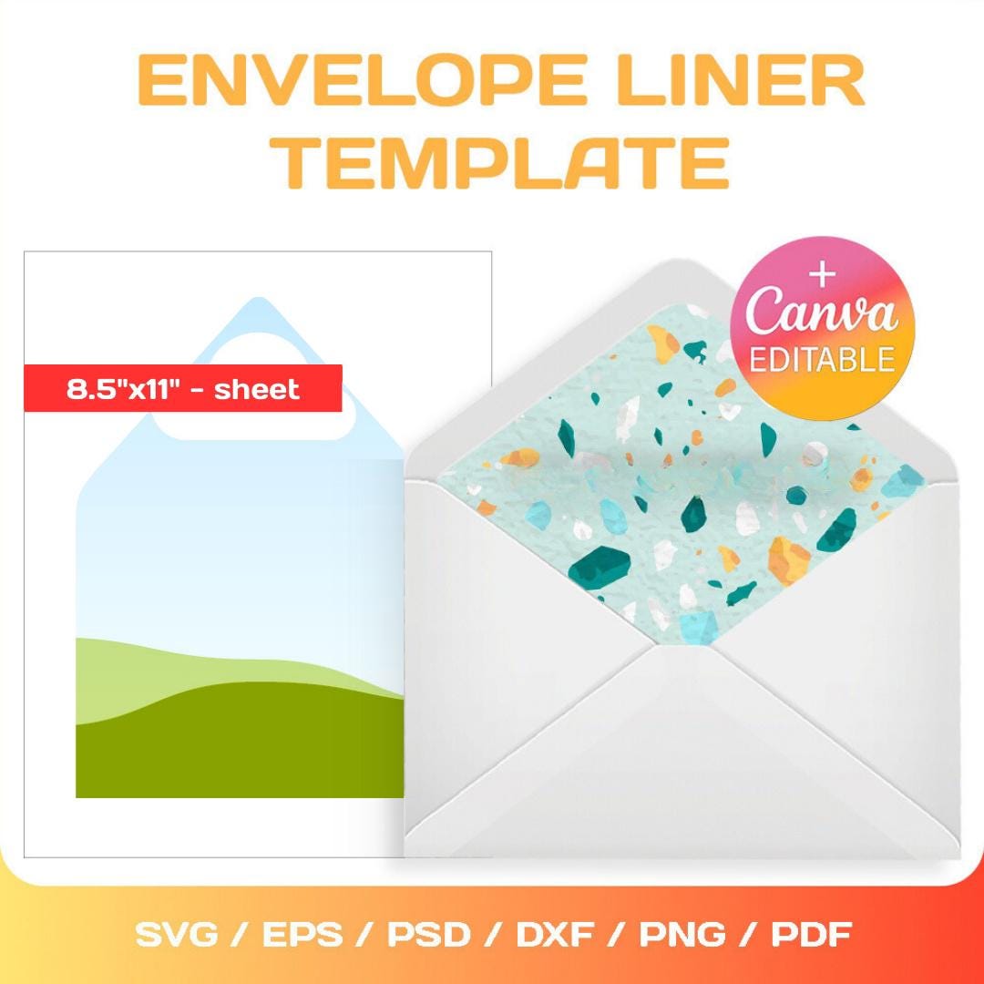 A2 Envelope Liner Blank Template, Editable, Svg, Cricut, Png, Canva ...