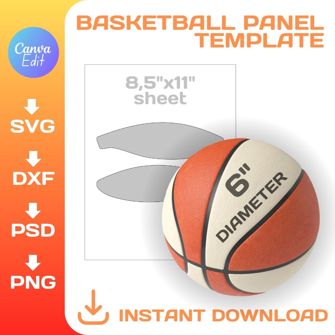 Mini Basketball Panel Template, Custom Ball Wrap, DIY, Photo Basketball ...