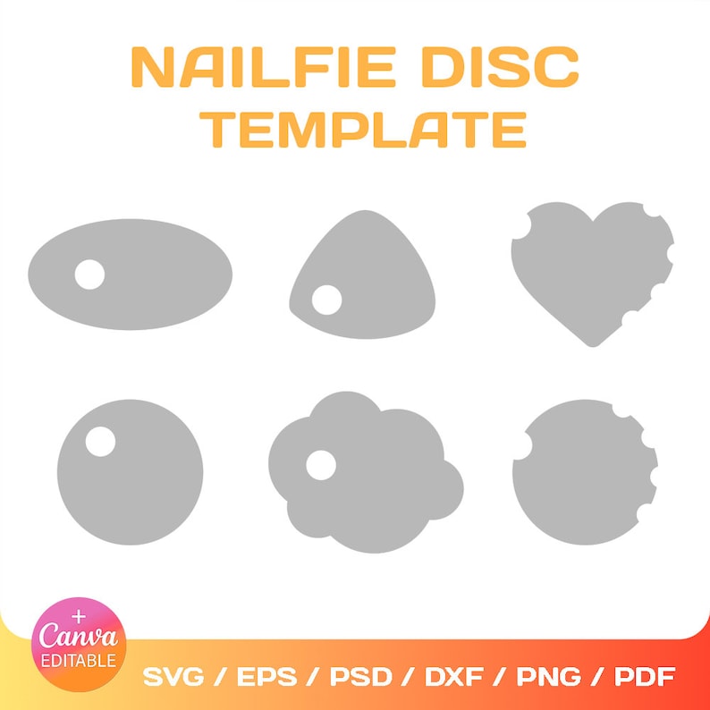 Nailfie Disc Template Bundle: Photo Prop (SVG, PNG, Canva, Cricut) - Etsy