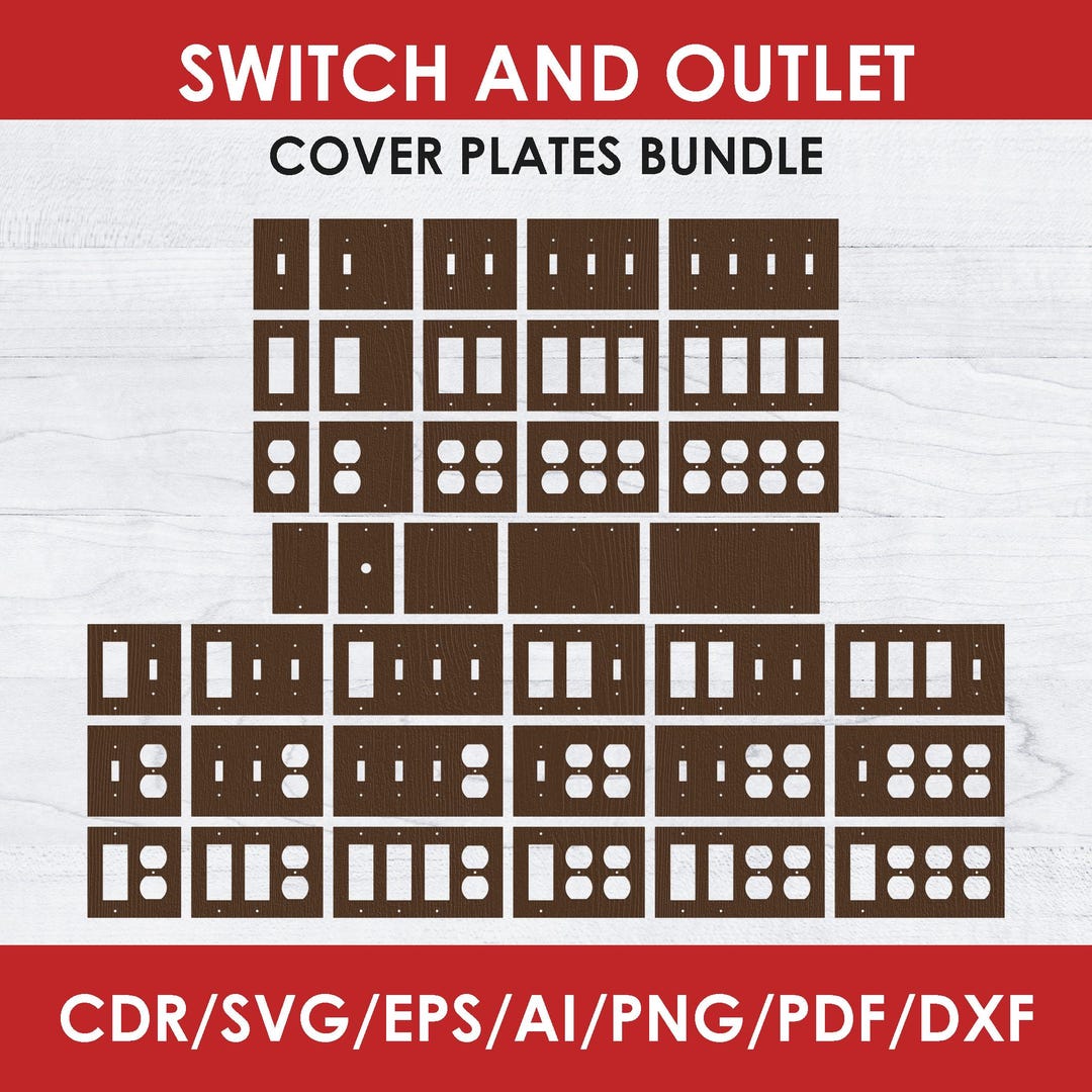 Outlet and Light Cover Blank Templates, Bundle, Light Switch Cover ...