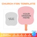 Church Fan Blank Template, DIY, Editable, Wedding Paddle Fan, Svg ...