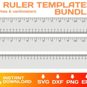 Ruler Svg, BUNDLE, Inches & Centimeters, Horizontal Ruler Markings ...