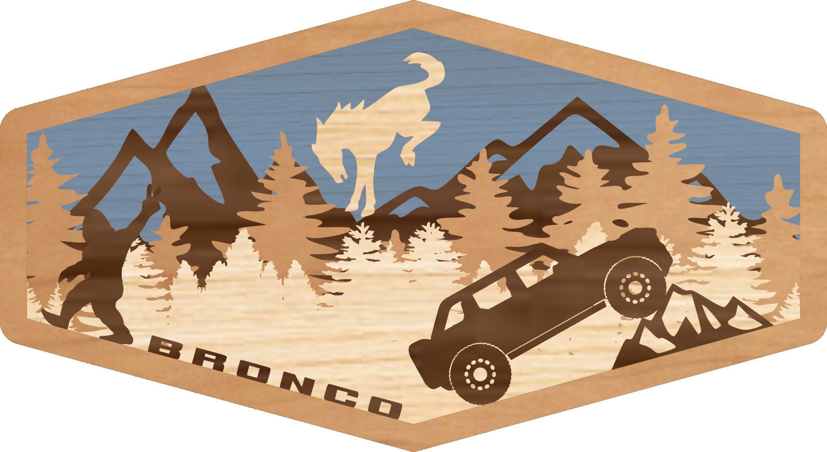 4 Door Bronco, Wall Art, Laser Cut Files, SVG, PNG, Lightburn, Garage ...