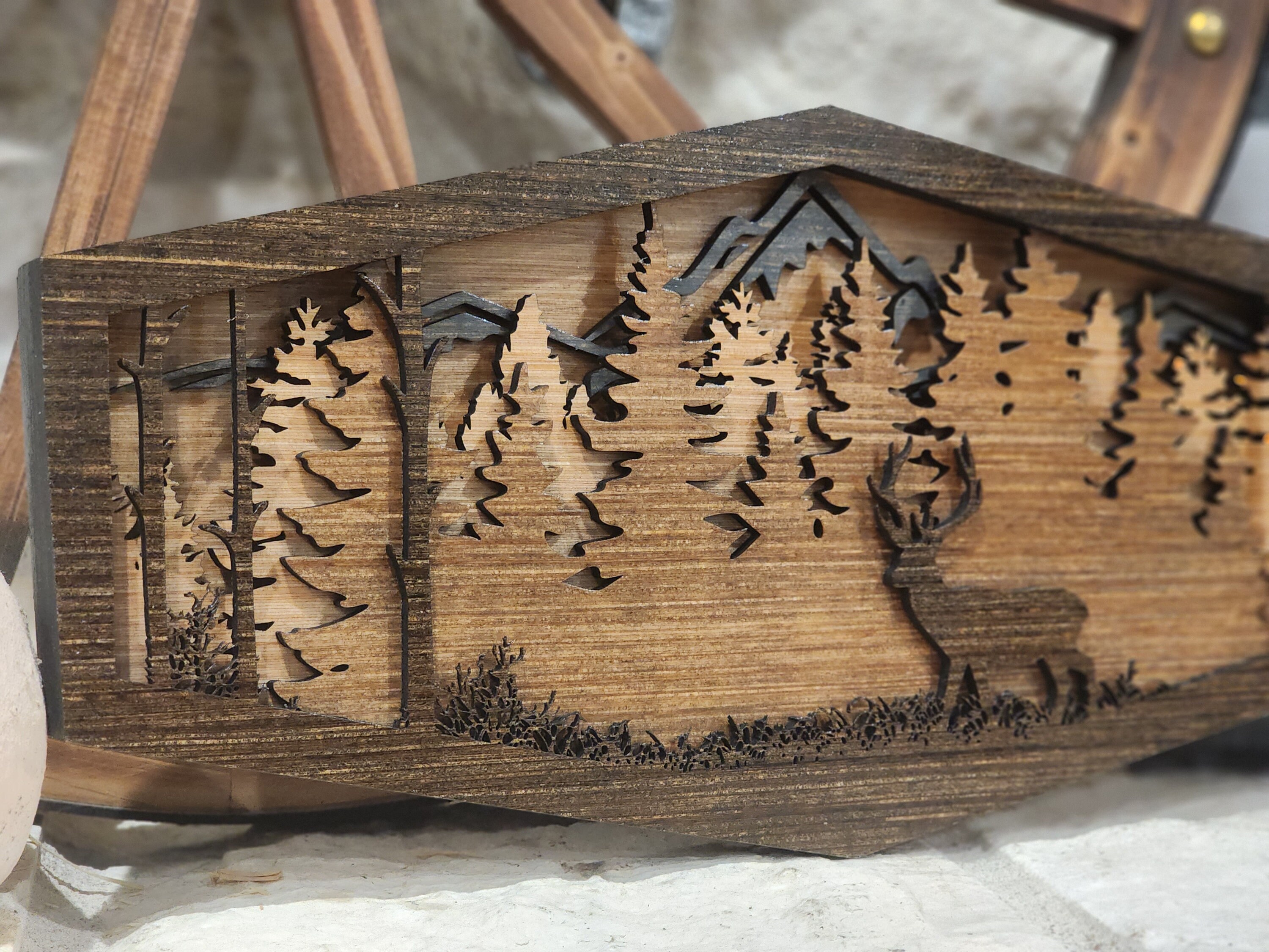 5 Layer Deer Landscape, Laser Cut File, SVG, PNG, Lightburn, Wall Art ...