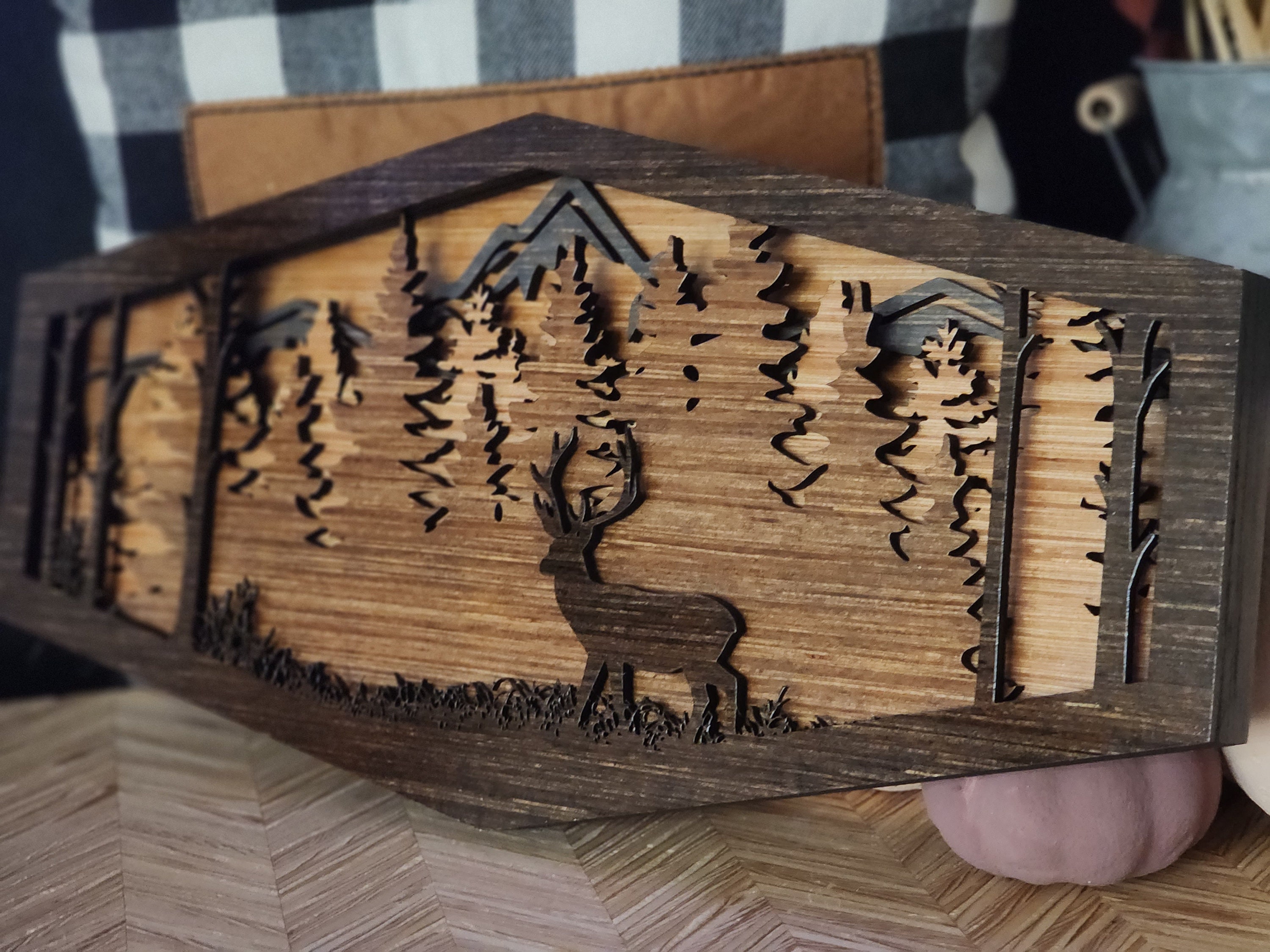 5 Layer Deer Landscape, Laser Cut File, SVG, PNG, Lightburn, Wall Art ...