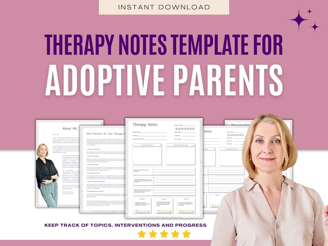 Adoptive Parents Therapy Notes Template Therapist Notes - Etsy