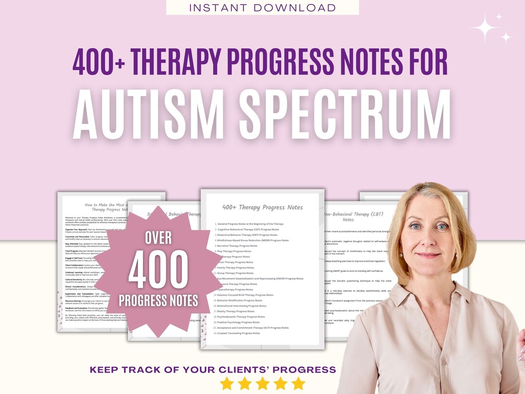 Autism Spectrum Therapy Progress Note Statements Therapy - Etsy