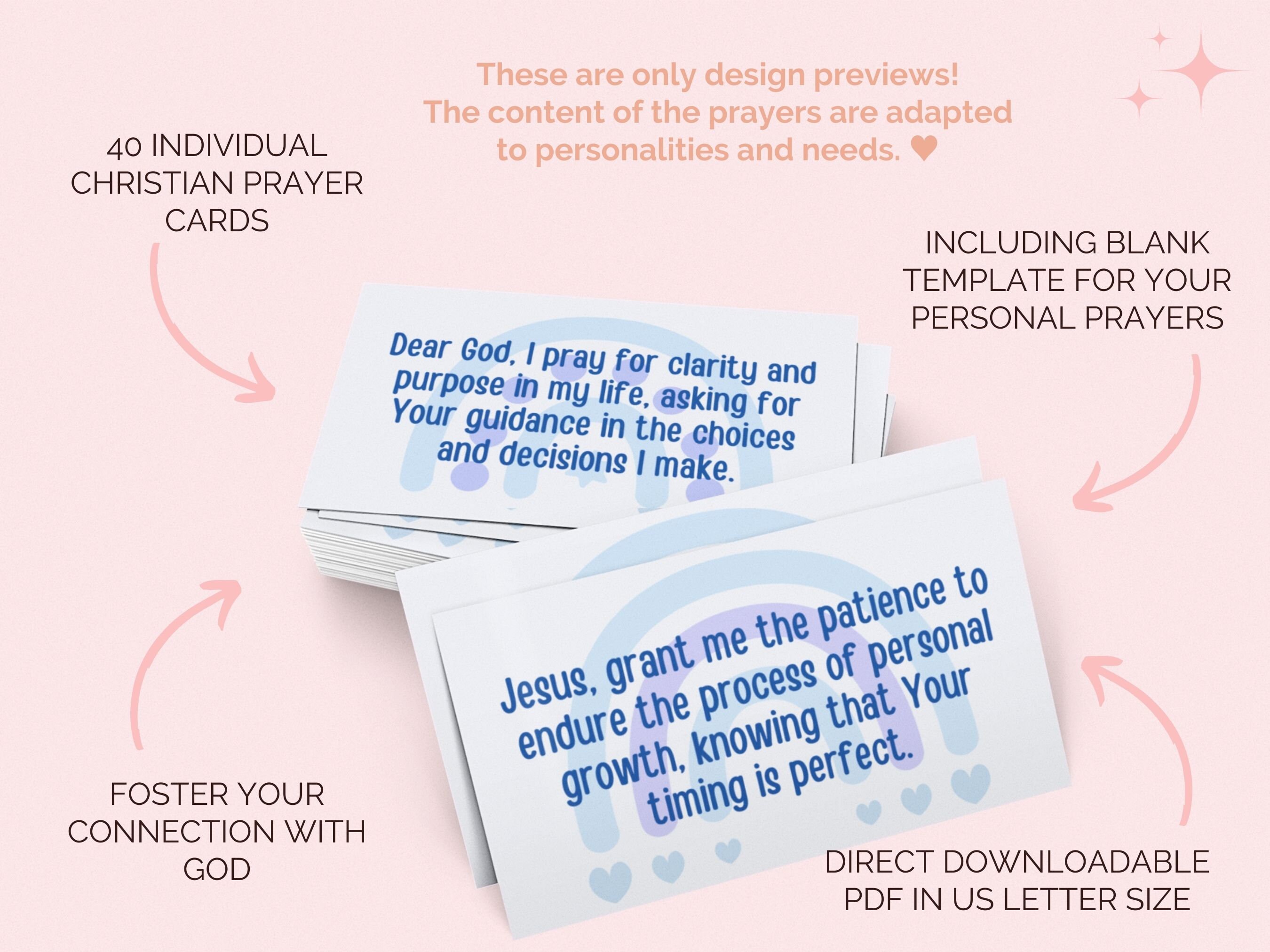 ADHD Christian Prayer Flash Cards Christian Prayer Card - Etsy