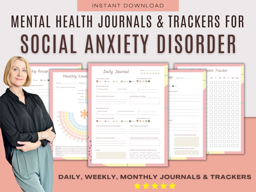 Social Anxiety Disorder SAD Therapy Daily Journal Mental - Etsy
