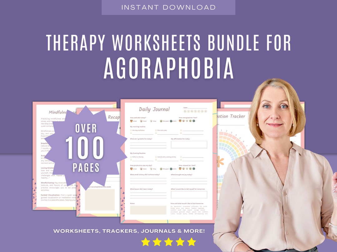 Agoraphobia Therapy Bundle, 100 Pages Tracker, Planner, Journal ...