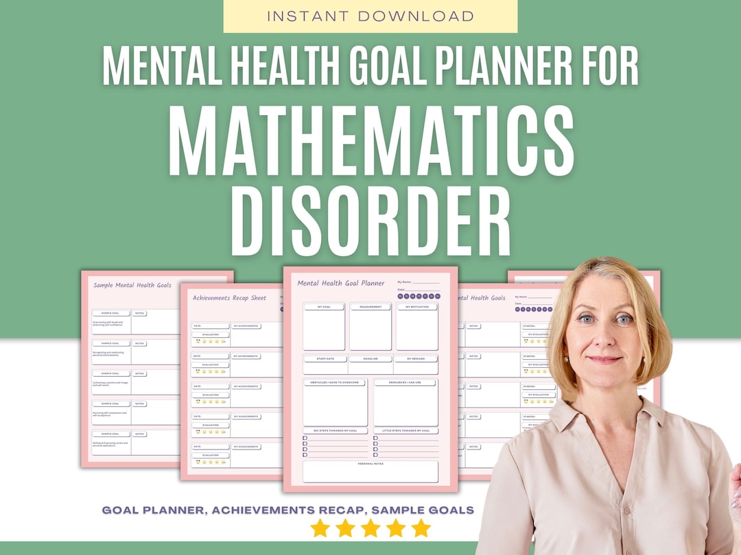 Mathematics Disorder Mental Health Goal Planner Objectives - Etsy