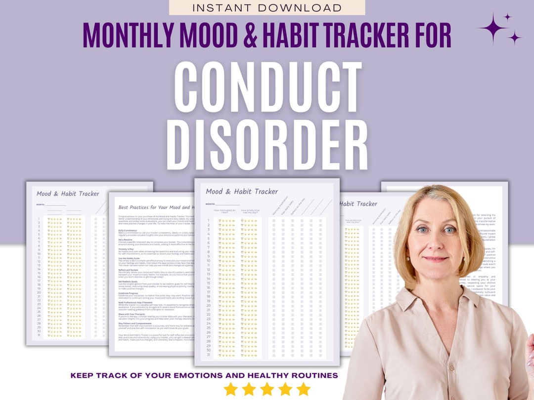 Conduct Disorder Mood & Habit Tracker Monthly Tracker - Etsy