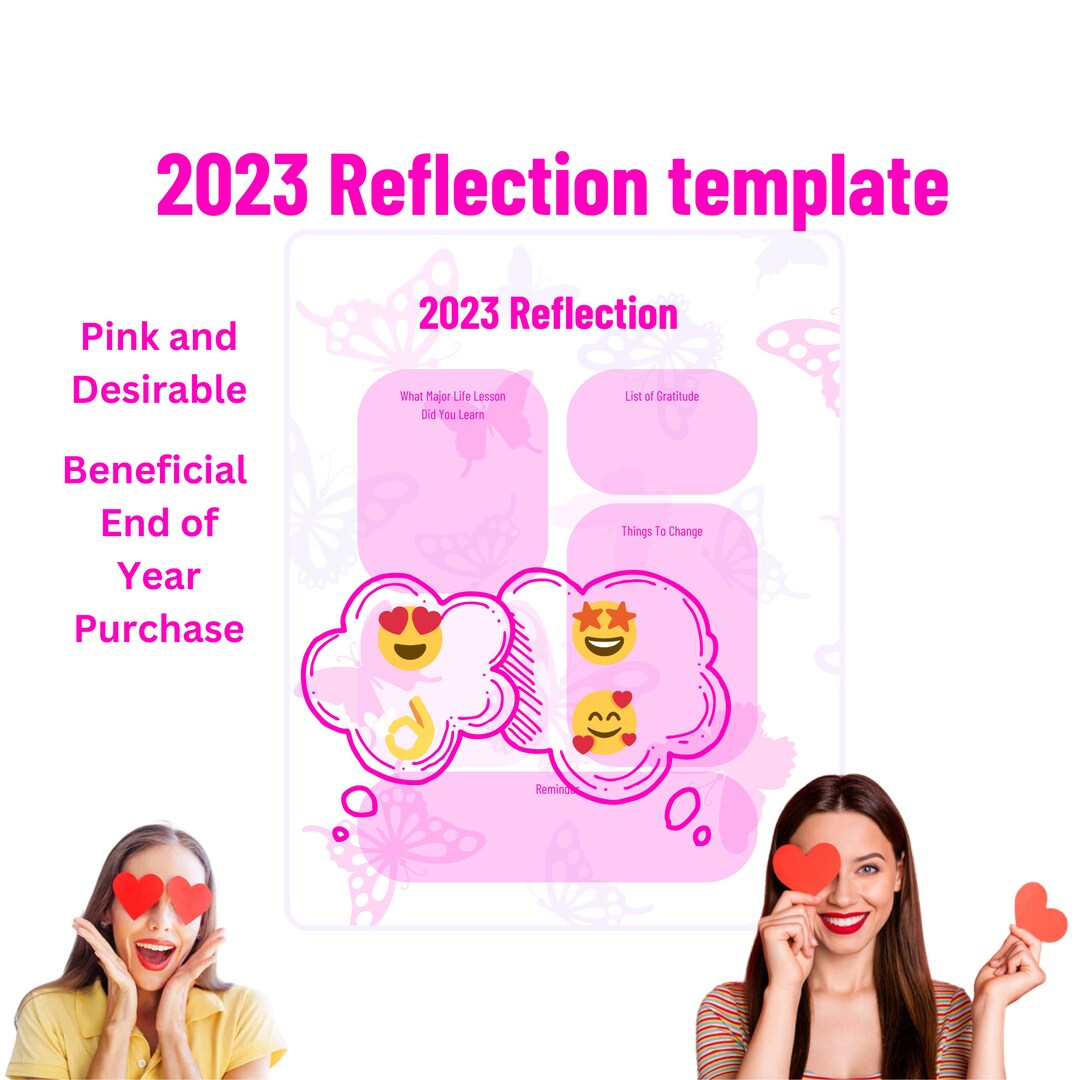 The 2023 Year Reflection Page Template. Pink Design. - Etsy