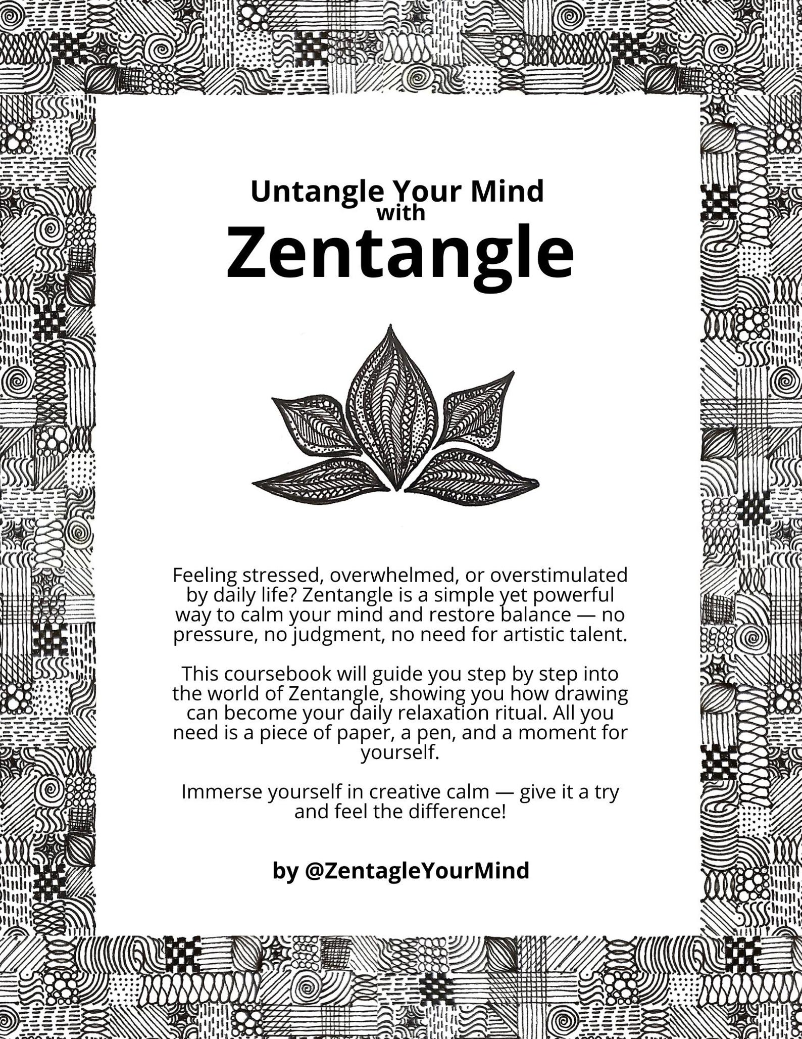 Zentangle Workbook for Beginners, A Digital Guide to Mindful Doodling ...