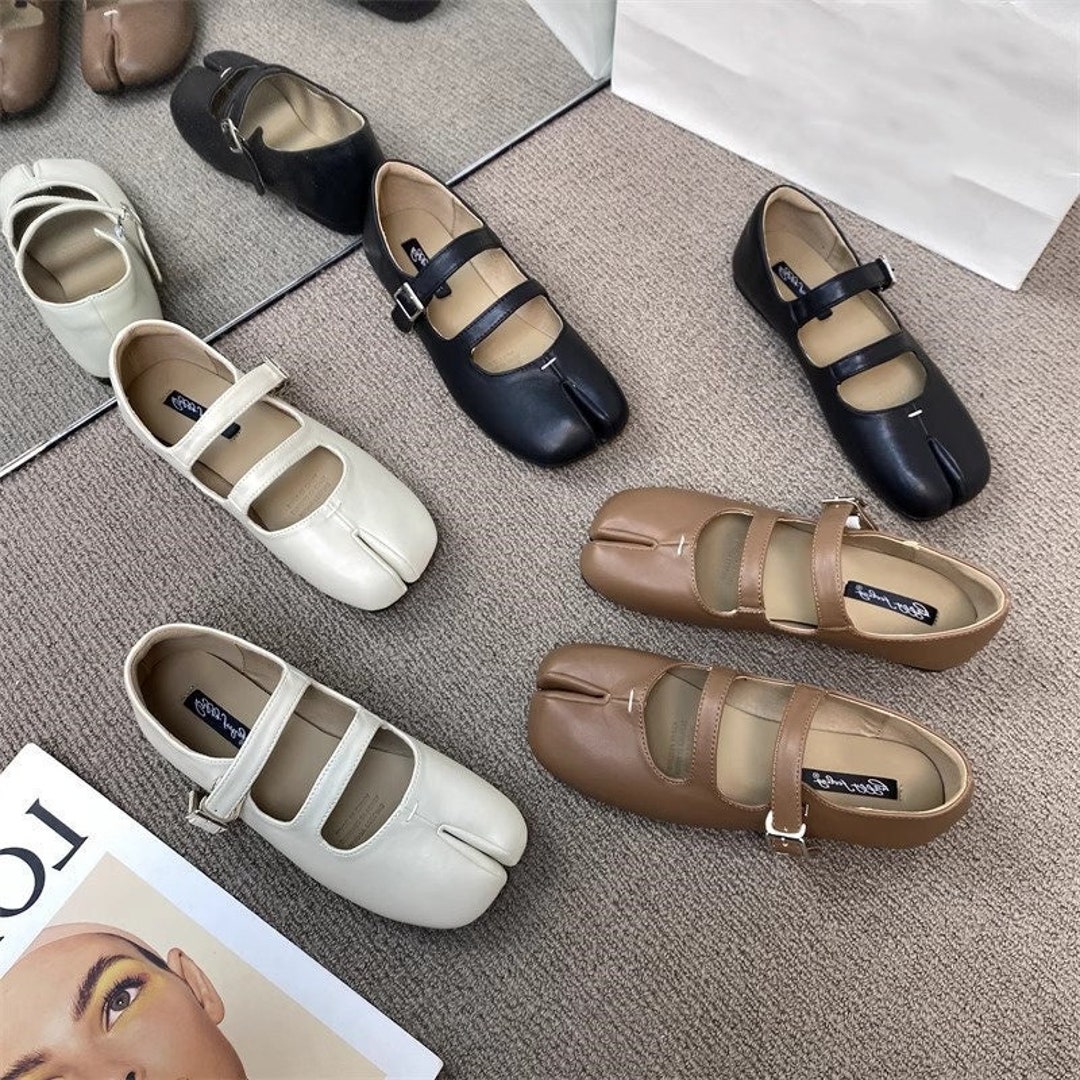Double Strap Tabi Split-toe Mary Jane Flats Women Tabi - Etsy