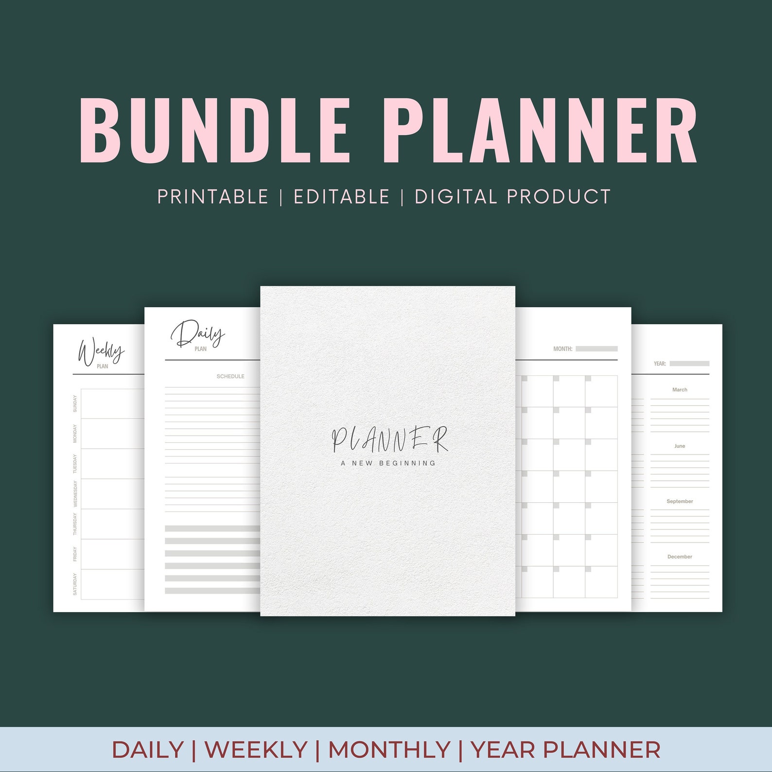 Ultimate Bundle Planner, Daily Planner, Weekly Planner, Mothly Planner ...