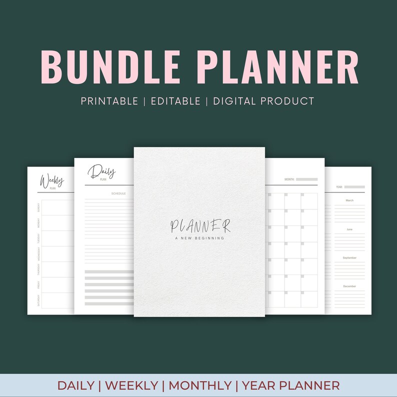 Ultimate Bundle Planner, Daily Planner, Weekly Planner, Mothly Planner ...