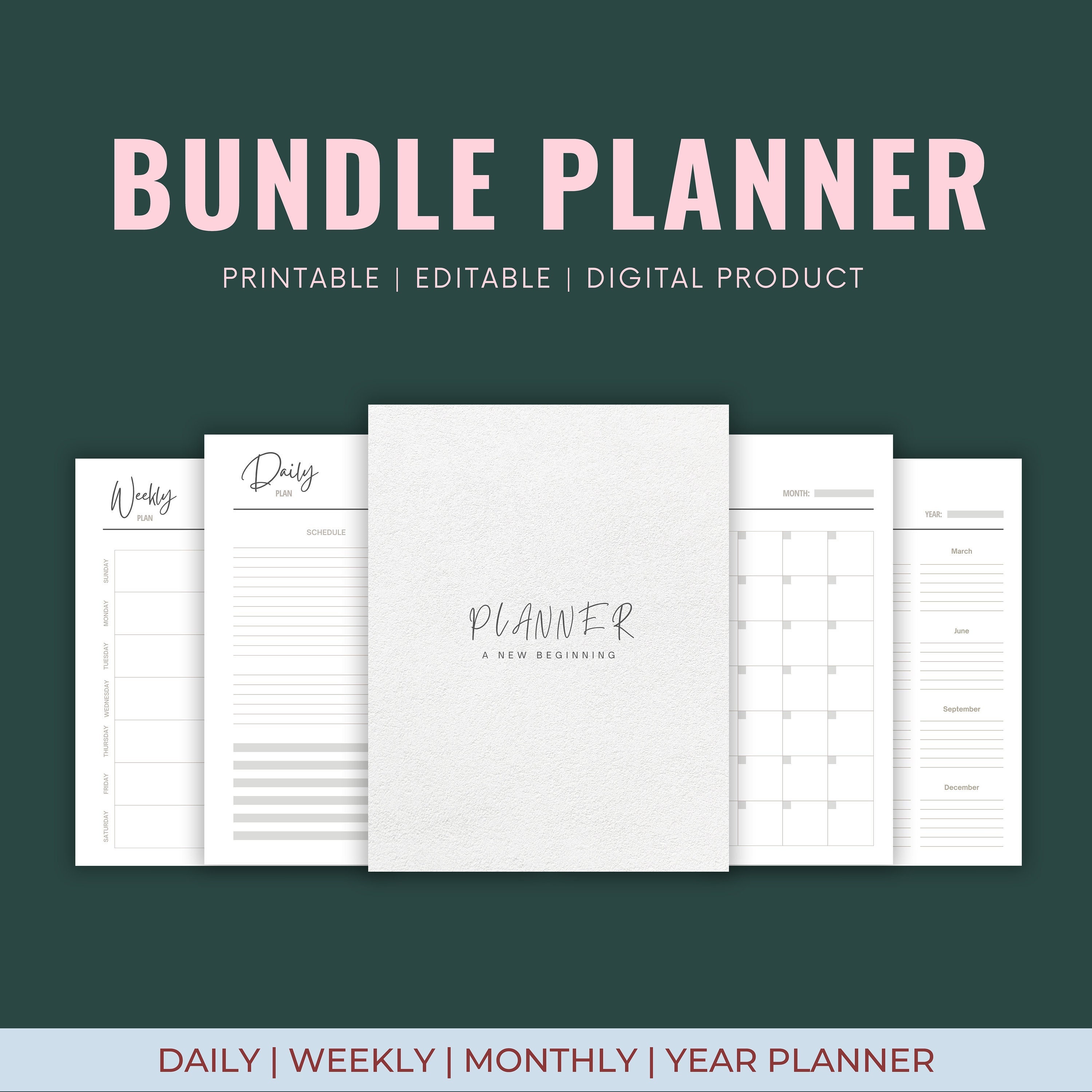 Ultimate Bundle Planner, Daily Planner, Weekly Planner, Mothly Planner ...