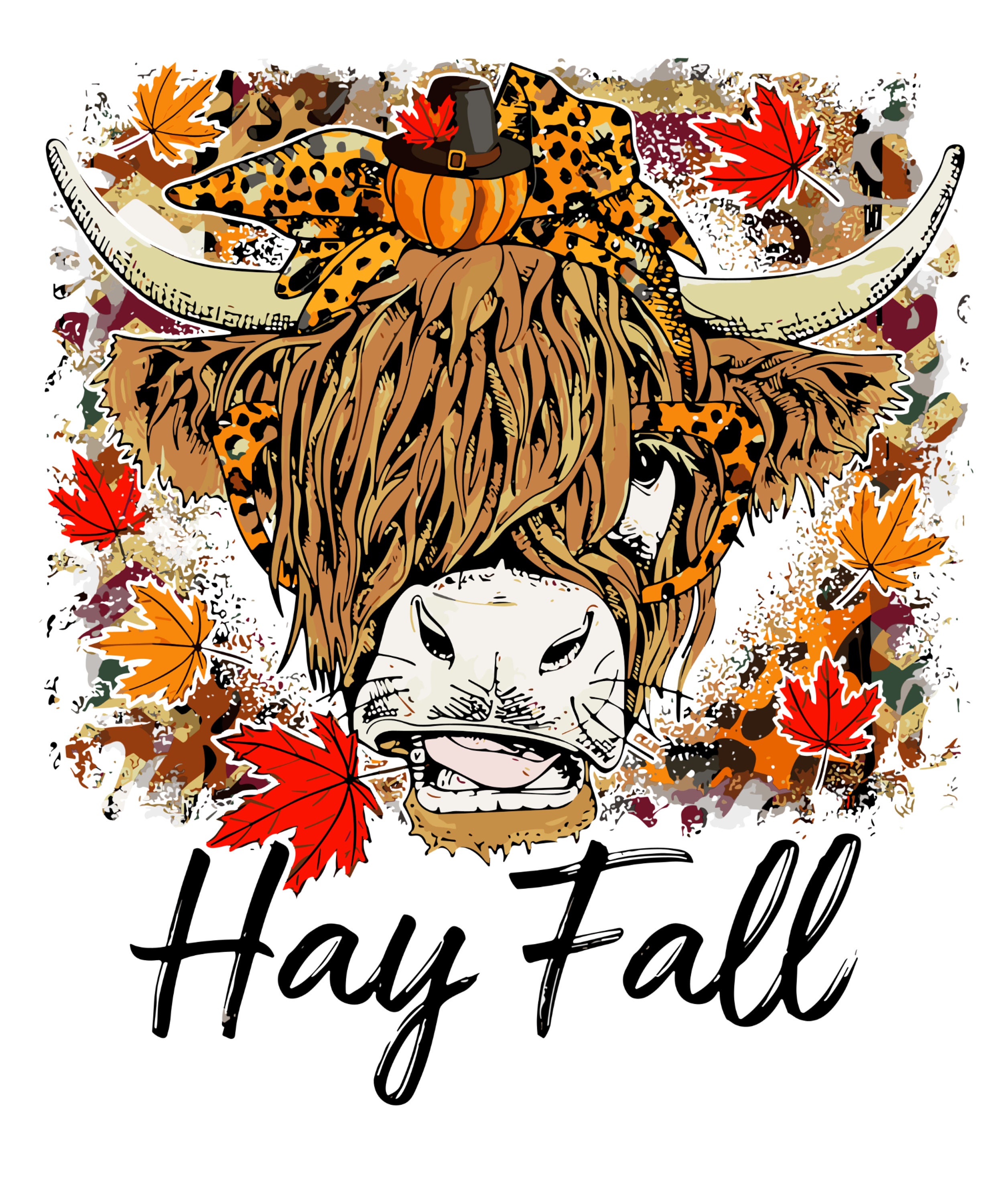 Hay Fall Cow Png Sublimation Design, Fall Png, Hello Fall, Cow Png ...