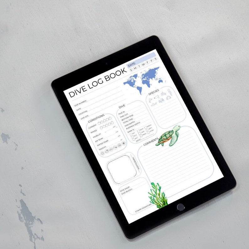 Digital Dive Log Book - Etsy
