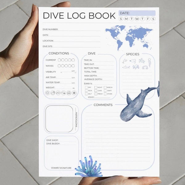 Printable Dive Log Book - Etsy