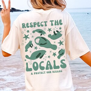 Manatee Shirt Comfort Colors Respect the Locals Ocean Animal Shirt ...