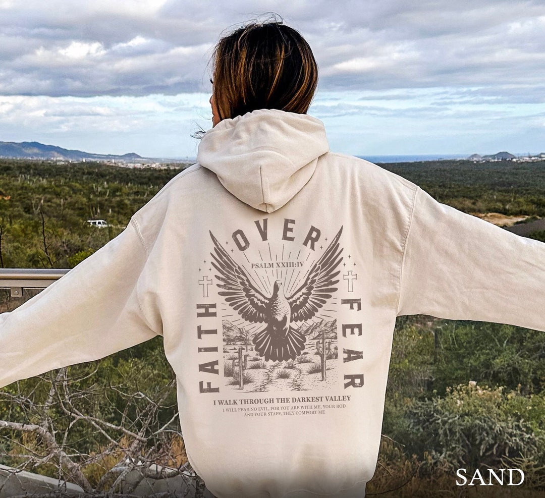 Faith Over Fear Hoodie Bible Verse Hoodie Christian Clothes Christian ...