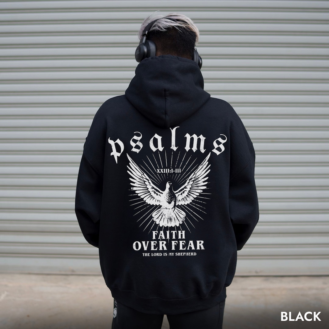 Christian Streetwear Faith Over Fear Sweat à capuche Bible Verse Sweat ...