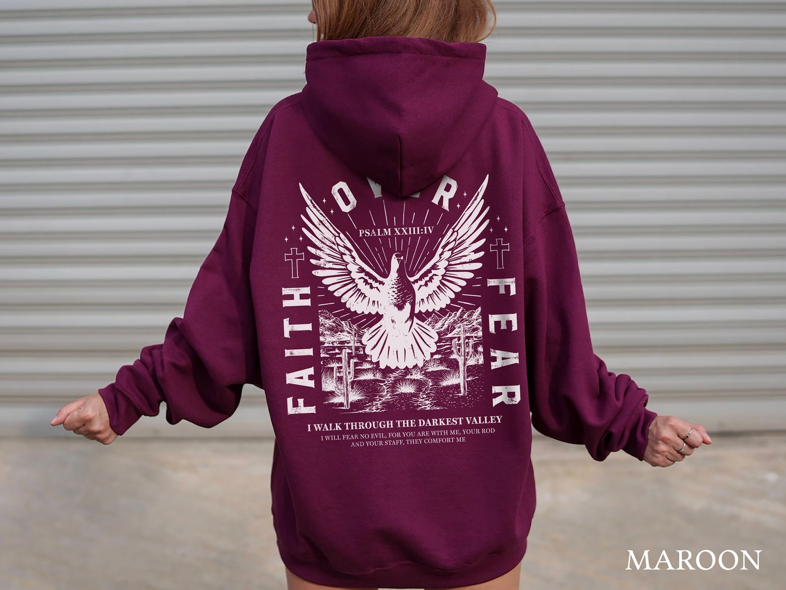 Faith Over Fear Hoodie Bible Verse Hoodie Christian Clothes Christian ...