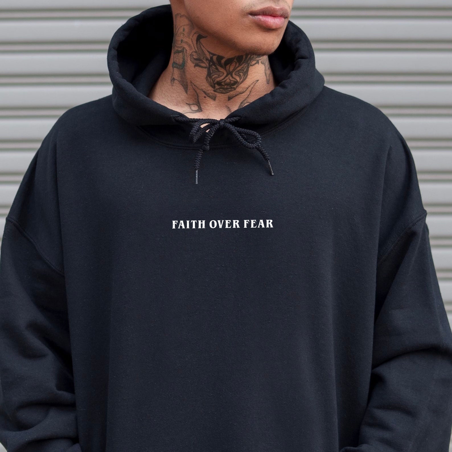Christian Streetwear Faith Over Fear Hoodie Bible Verse Hoodie ...